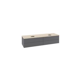 Villeroy & Boch V&B Waschtischunterschrank mit Frontstruktur, mit Beleuchtung Antao 160x50cm, HL, WBP botti., Anthrac. m Lac ; Villeroy & Boch (L28153GK)