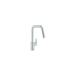 Grohe Einhand-Sp&uuml;ltischbatterie Eurosmart 30619 hoher Auslauf Dual Sp&uuml;lbrause supersteel (30619DC0)