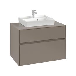 Villeroy & Boch V&B Waschtischunterschrank Collaro 80x54,8x50cm, Waschtisch mittig, taupe ; Villeroy & Boch (C06900VM)