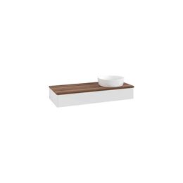 Villeroy & Boch V&B Waschtischunterschrank ohne Frontstruktur, mit Beleuchtung Antao 120x19x50cm, WBP w. wal, glo wh. Lac ; Villeroy & Boch (L12012GF)
