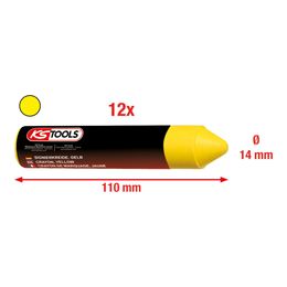 KS Tools Signierkreide, gelb,12er Pack (100.4045)