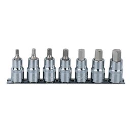 KS Tools 1/2" CHROMEplus Bit-Stecknuss-Satz Innensechskant, 7-teilig 5-14mm,kurz (918.1335)