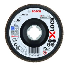 Bosch X-LOCK F&auml;cherscheibe X571 Best for Metal Durchmesser 125 mm K&ouml;rnung 80 (2608621769)