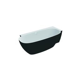 Hoesch Freisteh-Badewanne LABRILLIANTE &Uuml;L-Gar. Com +, schw.-we., 180x80cm, re (4535.111)