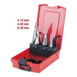 KS Tools HSS Co 5 Stufenbohrer-Satz, Kunststoffkassette 3-teilig (330.2414)