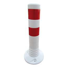 Schake Flexipfosten wei&szlig; (UV, Best&auml;ndig), selbstaufrichtend, &Oslash; 80mm, H&ouml;he: 450mm + 2 rot refl. Streifen (412224)