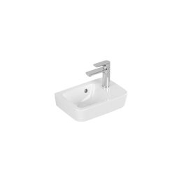 Villeroy & Boch V&B Handwaschbecken O.NOVO Compact 36x25cm, eck, B li, m HL, m &Uuml;L, we C+ ; Villeroy & Boch (434336R1)