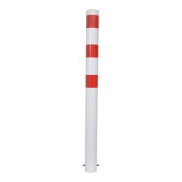 Schake Absperrpfosten Typ 493B, ortsfest, &Oslash; 108mm, zum Einbetonieren, wei&szlig; / rot)