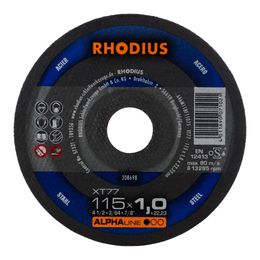 Rhodius ALPHAline XT77 Extrad&uuml;nne Trennscheibe 115 x 1,0 x 22,23 mm (208698)