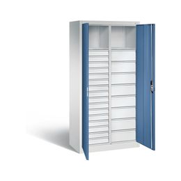 C+P Werkzeugschrank Acurado, H1950xB930xT500mm, Front Fernblau, Korpus Lichtgrau (8921-303) ; C + P M&ouml;belsysteme (8921-303|S10065)