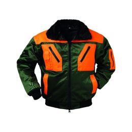 Forstpilotenjacke Gr.M gr&uuml;n/orange 70%Polyacryl/30%Polyester Webpelzfutter ; Industrial Quality Supplies