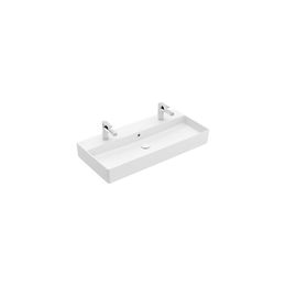 Villeroy & Boch V&B Waschtisch Memento 2.0 100x47cm, gs, 2xHahnloch, m &Uuml;, st wh. C+ ; Villeroy & Boch (4A221LRW)