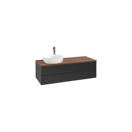 Villeroy & Boch V&B Waschtischunterschrank ohne Frontstruktur, mit Beleuchtung Antao 120x36x50cm, HL, WBP w. wal, bla m Lac ; Villeroy & Boch (L22052PD)