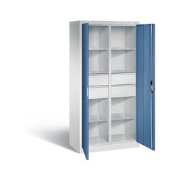 C+P Werkzeugschrank Acurado, H1950xB930xT500mm, Front Fernblau, Korpus Lichtgrau (8921-3042) ; C + P M&ouml;belsysteme (8921-3042|S10162)