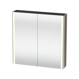 Duravit Universal-Spiegelschrank XSquare 80x80x15,5cm, flan. Gr hgl, 2 T&uuml;r, LED (XS7112089890000)