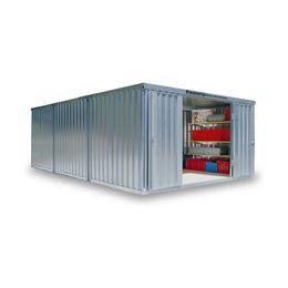 FLADAFI&reg; Materialcontainer- Kombination MC 1460 Verzinkt, zerlegt mit Holzfu&szlig;boden ; S&Auml;BU (14600101)