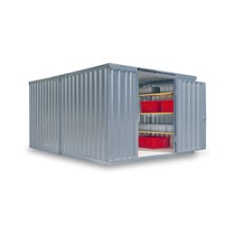 FLADAFI&reg; Materialcontainer- Kombination MC 1340 Verzinkt, zerlegt mit Holzfu&szlig;boden ; S&Auml;BU (13400101)