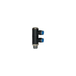 Riegler L-Mehrfachverteiler &raquo;Blaue Serie&laquo;, 2-fach, drehbar, R 3/8 a. &Atilde;&tilde;8mm (164.038-8)