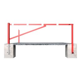 Schake Drehschranke 3,00m + Dreikantverschlu&szlig; Drehpfosten: &Oslash; 102mm, Schrankenarm: 60x40mm inkl. 2 Auflagepfosten, zum Einbetonieren, feuerverzinkt (413_300F)
