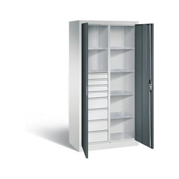 C+P Werkzeugschrank Acurado, H1950xB930xT500mm, Front Anthrazitgrau, Korpus Lichtgrau (8921-305) ; C + P M&ouml;belsysteme (8921-305|S10179)