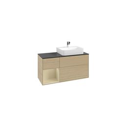 Villeroy & Boch V&B Waschtischunterschrank Abdeckplatte Gl. bla m Finion 120cm, Reg li si Gr m Lac, Oak Veneer ; Villeroy & Boch (F142HJPC)