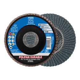 Pferd TOOLS POLIFAN POWER F&auml;cherscheibe PFC 125x22,23 mm konisch Z60 Leistungslinie SG DURABLE STEEL f&uuml;r Stahl (67782126)