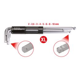 KS Tools 3 in 1 Innen6kant-Winkelstiftschl&uuml;ssel-Satz,8-teilig XL, Kugelkopf (151.2180)