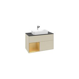 Villeroy & Boch V&B Waschtischunterschrank Abdeckplatte bla m Finion 100x60,3cm, Reg li gol m, si Gr m Lac ; Villeroy & Boch (F242HFHJ)