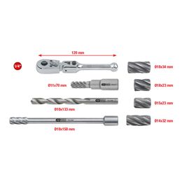 KS Tools 1/4" MASTER ABS-Sensoren-Reibahlen-Satz, 8-teilig (150.2410)