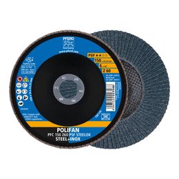 Pferd POLIFAN PFC 150x22,23 mm konisch Z60 Uni.-Linie PSF STEELOX F&auml;cherscheibe f&uuml;r Stahl/Edelstahl, 67766150)