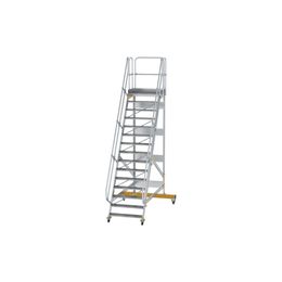 MUNK Aluminium-Plattformtreppe fahrbar 60&deg; 15 Stufen (600755)