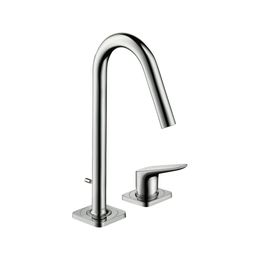 Hansgrohe 2-Loch-Waschtischarmatur 160 Axor Citterio M A 135mm, m Zugst.Abl.Gar., Edelstahl-Optik (34132800)