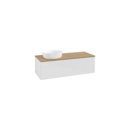 Villeroy & Boch V&B Waschtischunterschrank ohne Frontstruktur, mit Beleuchtung Antao 120x36x50cm, WBP hon. Oa, glo wh. Lac ; Villeroy & Boch (L33011GF)
