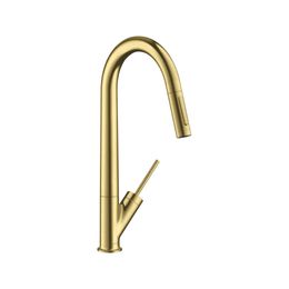 Hansgrohe Sp&uuml;ltisch-Einhebelmischer 270 Axor Starck mit Ausziehbrause, brushed brass (10821950)
