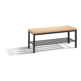 C+P Umkleidebank Basic mit Schuhrost, H420xB1000xT353mm Farbe Gestell Schwarzgrau ; C + P M&ouml;belsysteme (8050-010|S10001)