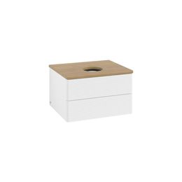Villeroy & Boch V&B Waschtischunterschrank mit Frontstruktur -Beleuchtung Antao 60x36x50cm, WBP-farbe hon. Oa, wh. m Lac ; Villeroy & Boch (L18111MT)