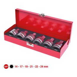 KS Tools 3/4" Kraft-Bit-Stecknuss-Satz, 6-tlg., 14-24mm (515.0000)