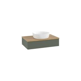 Villeroy & Boch V&B Waschtischunterschrank mit Frontstruktur -Beleuchtung Antao 80x19x50cm, WBP hon. Oa, lea gre. m Lac ; Villeroy & Boch (L08111HL)