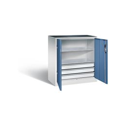 C+P Werkzeugschrank Acurado, H1000xB930xT500mm, Front Fernblau, Korpus Lichtgrau (8821-5035) ; C + P M&ouml;belsysteme (8821-5035|S10086)