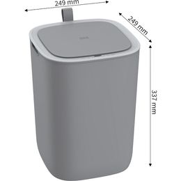 EKO Sensor-Abfalleimer MORANDI, Volumen 12 l, handsfree, grau