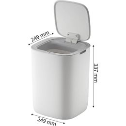 EKO Sensor-Abfalleimer MORANDI, Volumen 12 l, handsfree, wei&szlig;