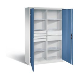 C+P Werkzeugschrank Acurado, H1950xB1200xT500mm, Front Fernblau, Korpus Lichtgrau (8931-3041) ; C + P M&ouml;belsysteme (8931-3041|S10194)