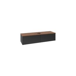 Villeroy & Boch V&B Waschtischunterschrank ohne Frontstruktur -Beleuchtung Antao 160x50cm, WBP-farbe w. wal, bla m Lac ; Villeroy & Boch (L36012PD)