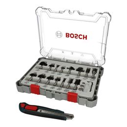 Bosch Fr&auml;ser-Set, 15-teilig, inklusive gratis Cuttermesser (0615997653)