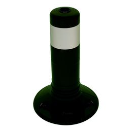 Schake Flexipfosten schwarz, selbstaufrichtend, &Oslash; 80mm, H&ouml;he: 300mm + 1 wei&szlig; refl. Streifen, inkl Befestigungsmaterial (412282BS)