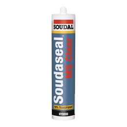Soudal Dichtungsmasse Soudaseal MS Clear aus MS-Polymer f&uuml;r die transparente Verfugung und Verklebung von Glas und anderen Materialien, Farbe: kristallklar, Inhalt: 305 g/290 ml (111586)