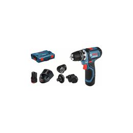 Bosch Professional GSR 12V-15 FC Akku-Bohrschrauber mit 2 x 2,0 Ah-Akku L-BOXX 4 Aufs&auml;tze | f&uuml;r Holz, Metall oder Mauerwerk| mit b&uuml;rstenlosem Motor und LED-Licht| 06019F6000)