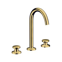 Hansgrohe 3-Loch-Waschtischarmatur Sel. 170 Axor One A 140mm, m Pus-Op-Abl, pol. gol opt (48070990)