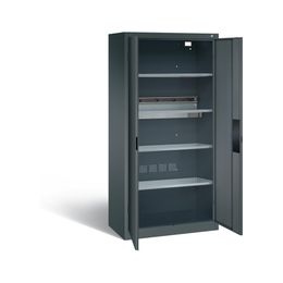 C+P Akku-Ladeschrank f&uuml;r 5 E-Werkzeuge, H1950xB930xT500mm, Anthrazitgrau, C + P M&ouml;belsysteme aus Stahlblech , 8921-05E1|S10001)