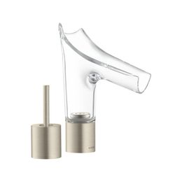 Hansgrohe 2-Loch-Waschtischarmatur Axor Starck V 110 mit Ablaufgarnitur, brushed nickel (12115820)